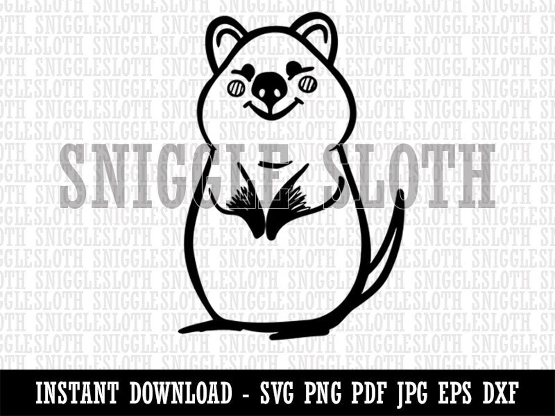 Cheerful Standing Quokka Clipart Instant Digital Download SVG - Etsy