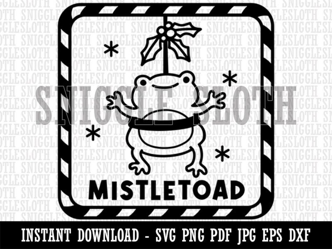 Christmas Mistletoe Mistletoad Pun Clipart Instant Digital - Etsy