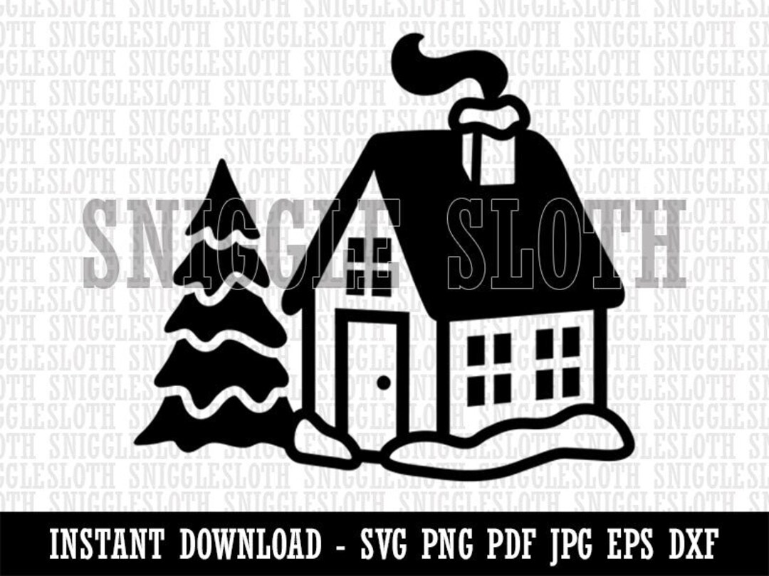 Christmas Winter House Clipart Instant Digital Download SVG - Etsy