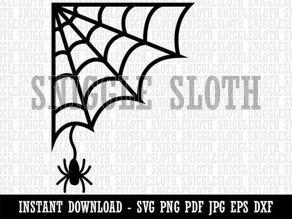 Web Corner With Spider Halloween Clipart Instant Digital | Etsy