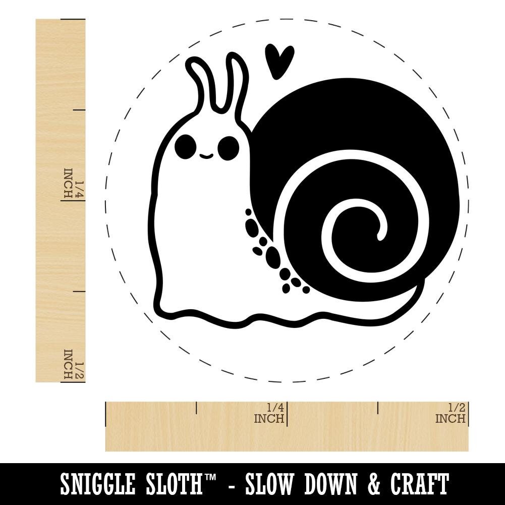 Happy Slow Kawaii Chibi Snail Rubber Stamp for Stamping | Etsy