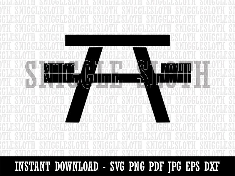 Picnic Table Solid Clipart Instant Digital Download SVG EPS | Etsy