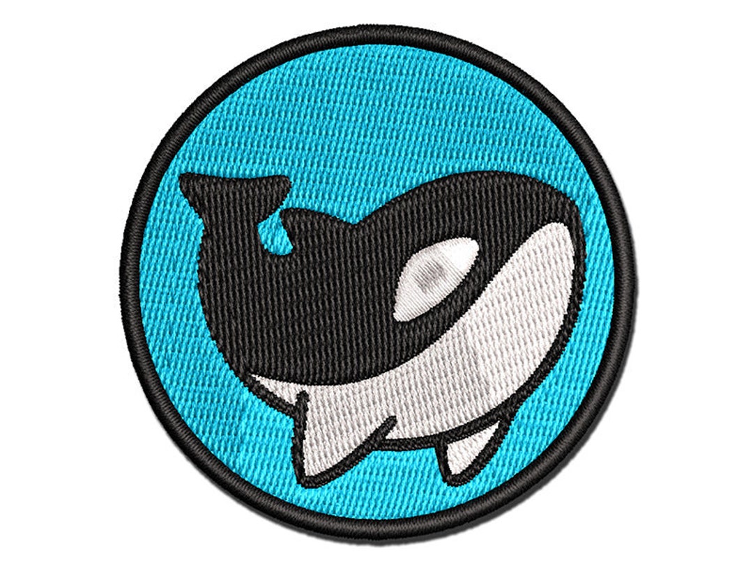 Sweet Kawaii Chibi Killer Whale Multi-color Embroidered Iron-on or Hook ...