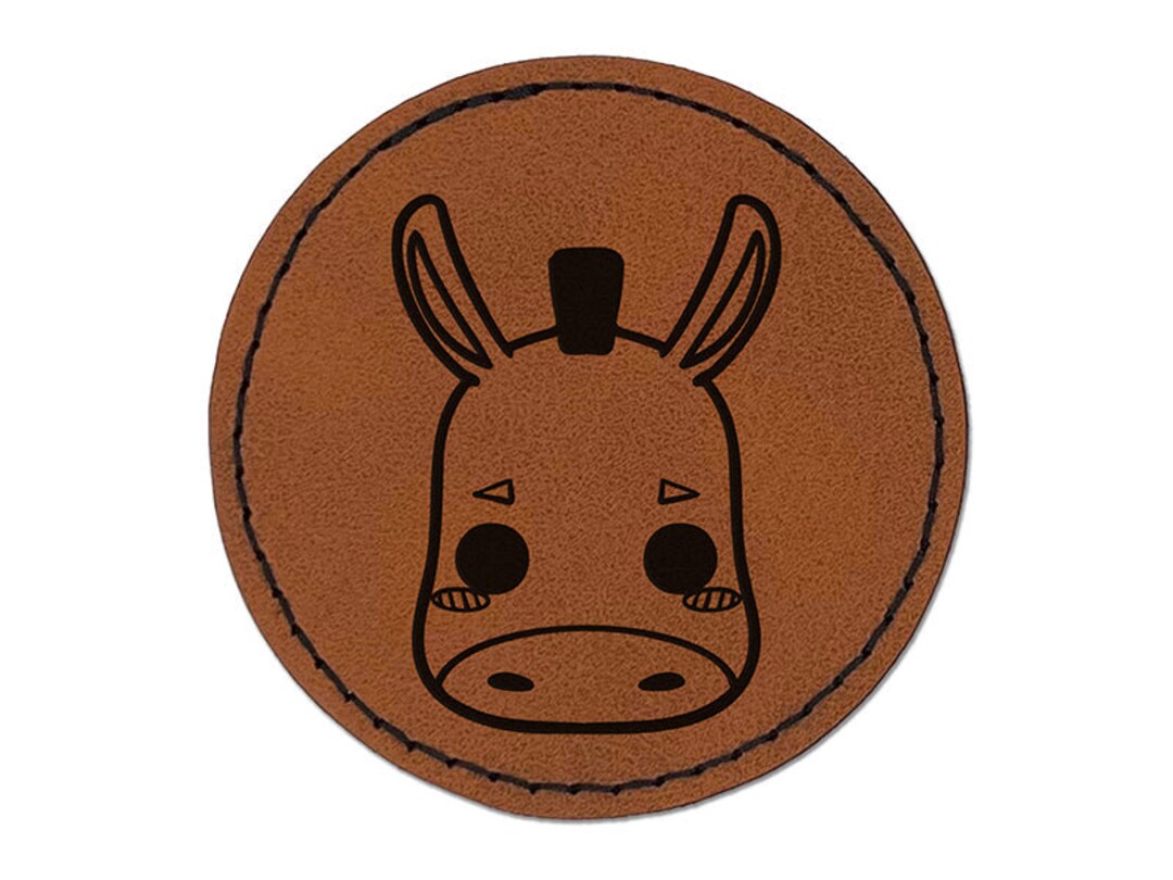 Charming Kawaii Chibi Donkey Mule Face Blushing Cheeks Farm Round Iron ...