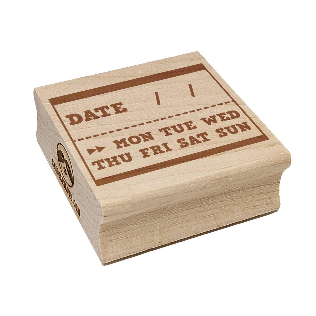 Date Fill-in With Days of the Week Tracker Daily Calendar Square Rubber ...