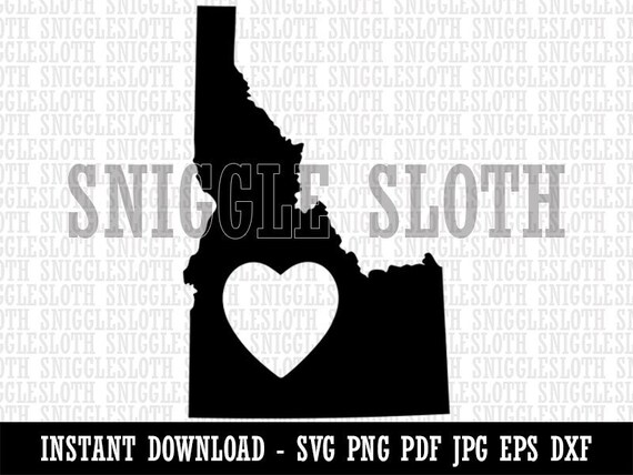 Idaho State With Heart Clipart Instant Digital Download SVG - Etsy