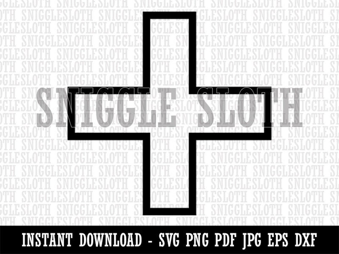 Plus Sign Outline Clipart Instant Digital Download SVG EPS PNG | Etsy