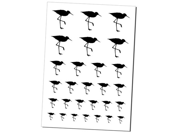 Sandpiper Bird Solid Temporary Tattoo Water Resistant Fake - Etsy
