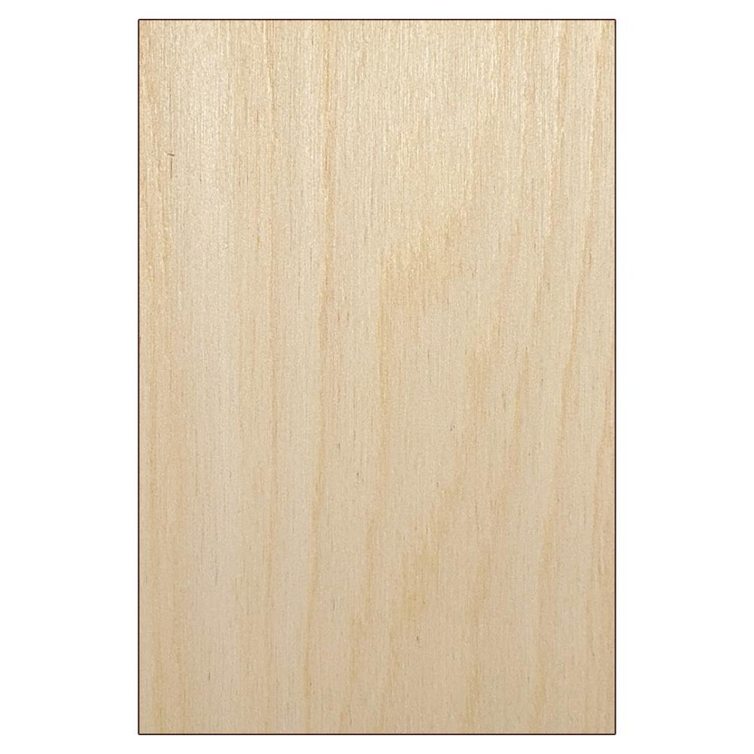 Rectangle Solid Unfinished Wood Shape Piece Cutout for DIY Craft ...