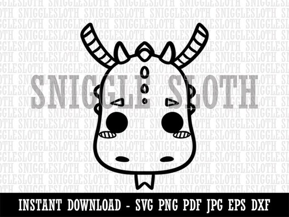 Kawaii Chibi Dragon Face Blushing Fantasy Clipart Digital | Etsy