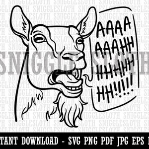 Screaming Goat Clipart Instant Digital Download SVG EPS PNG Pdf Ai Dxf ...
