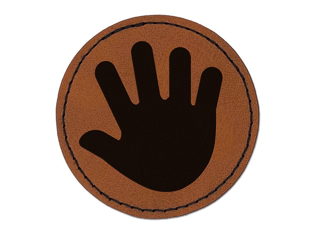 Handprint Solid Round Iron-on Engraved Faux Leather Patch - Etsy