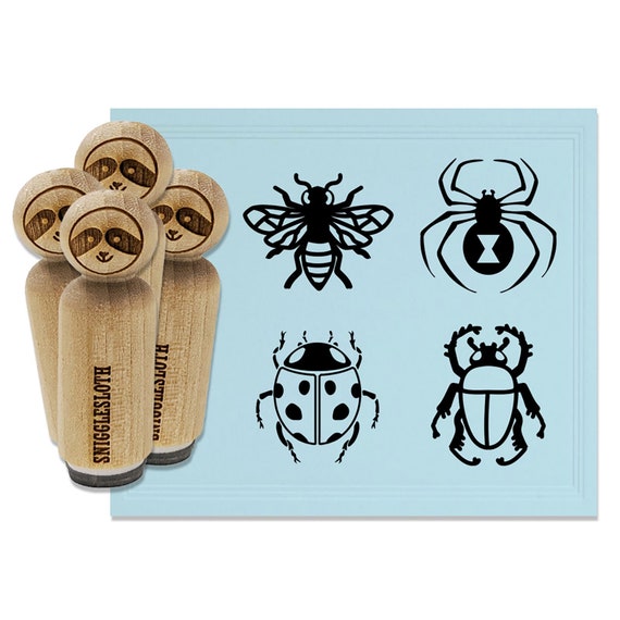 Insects Bee Beetle Spider Ladybug Rubber Stamp Set for - Etsy