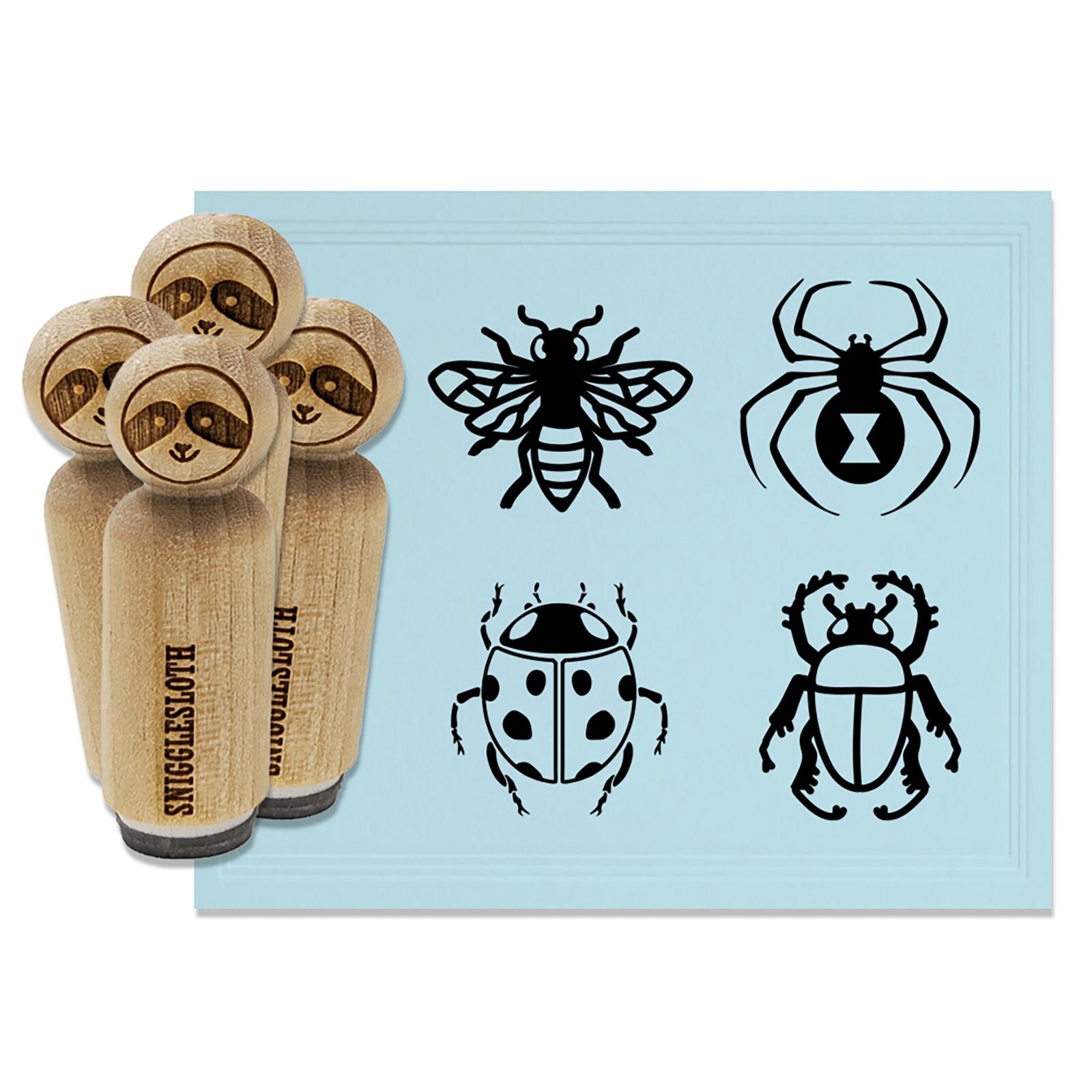 Insects Bee Beetle Spider Ladybug Rubber Stamp Set for | Etsy