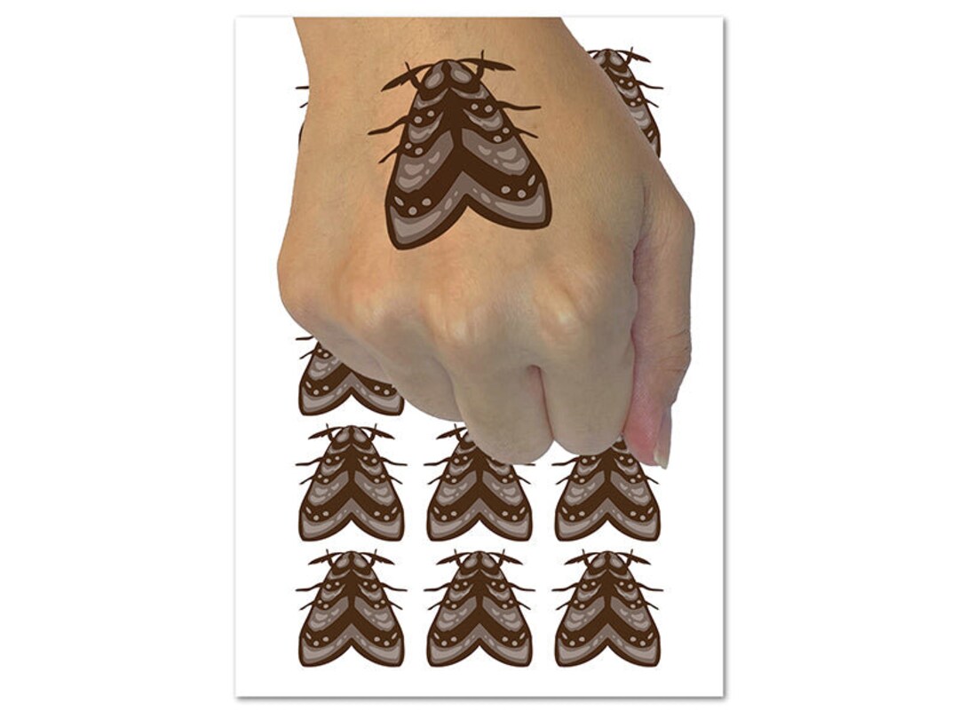 Resting Moth Bug Insect Temporary Tattoo Water Resistant Fake Body Art ...