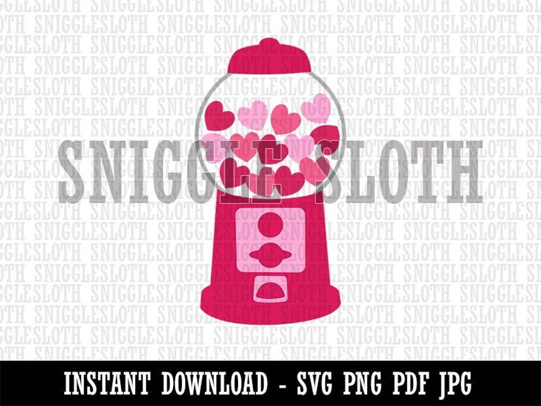 Valentine's Heart Gumball Machine Valentine's Day Color Clipart Digital ...