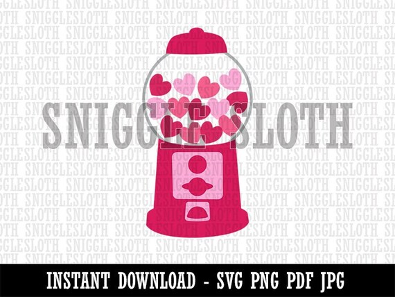Valentine's Heart Gumball Machine Valentine's Day | Etsy