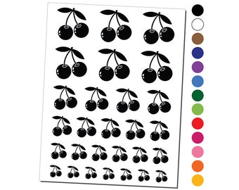 Double Cherry Temporary Fake Tattoo Sticker set of 2 - Etsy