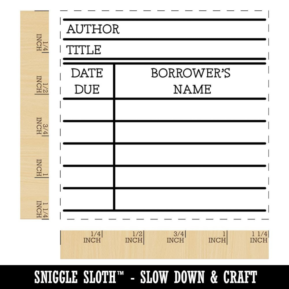 Library Book Borrow Return Card Fill-in Square Rubber Stamp - Etsy Israel