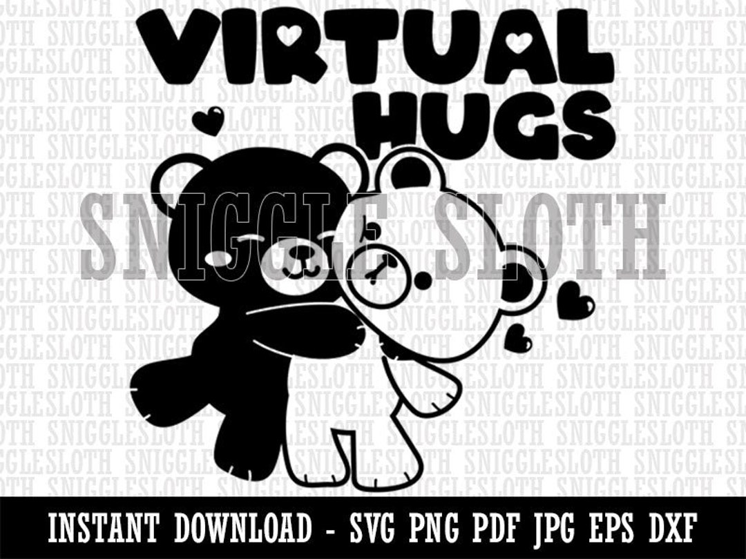 Virtual Bear Hugs Clipart Instant Digital Download SVG EPS PNG Pdf Ai Dxf Jpg Cut Files for ...