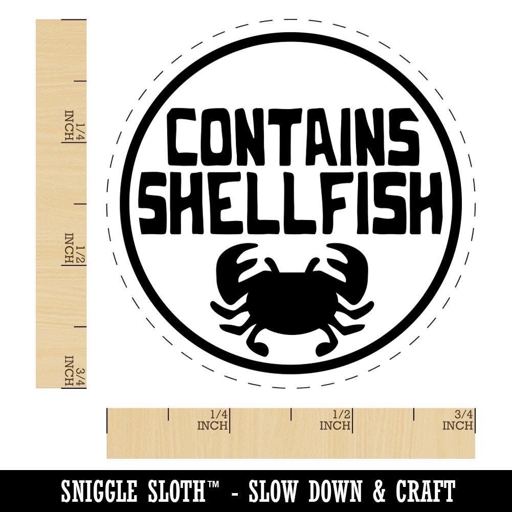 Contains Shellfish Allergy Warning Rubber Stamp for Stamping - Etsy