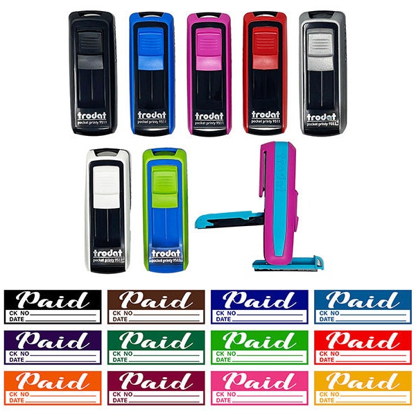 Paid Stamp With Check Number - Etsy