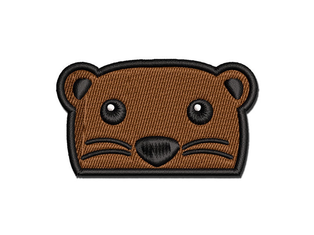 Peeking Otter Multi-color Embroidered Iron-on Patch Applique - Etsy