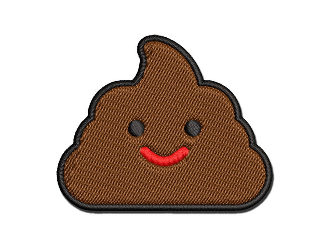 Smile Poop Face Emoticon Multi-color Embroidered Iron-on Patch - Etsy