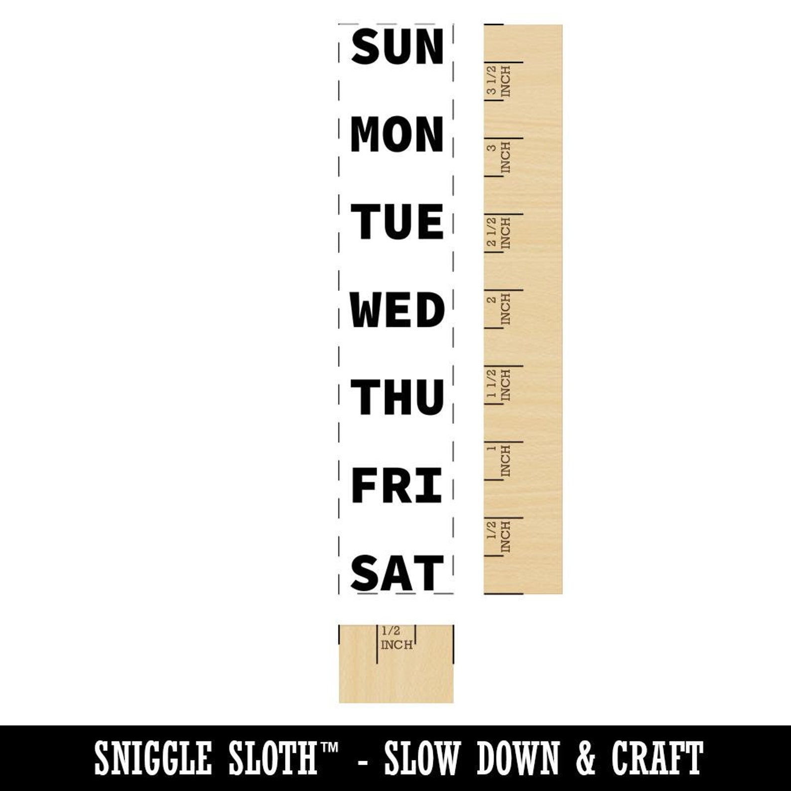 Days of the Week Sunday Start List Bullets Vertical Rectangle | Etsy