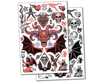Dancing With the Devil Temporary Tattoo Sticker set of 2 - Etsy