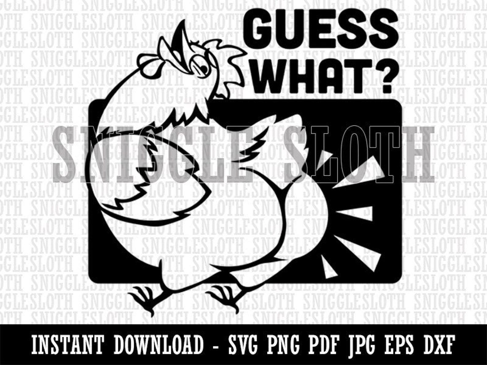 Guess What Chicken Butt Funny Clipart Instant Digital Download - Etsy