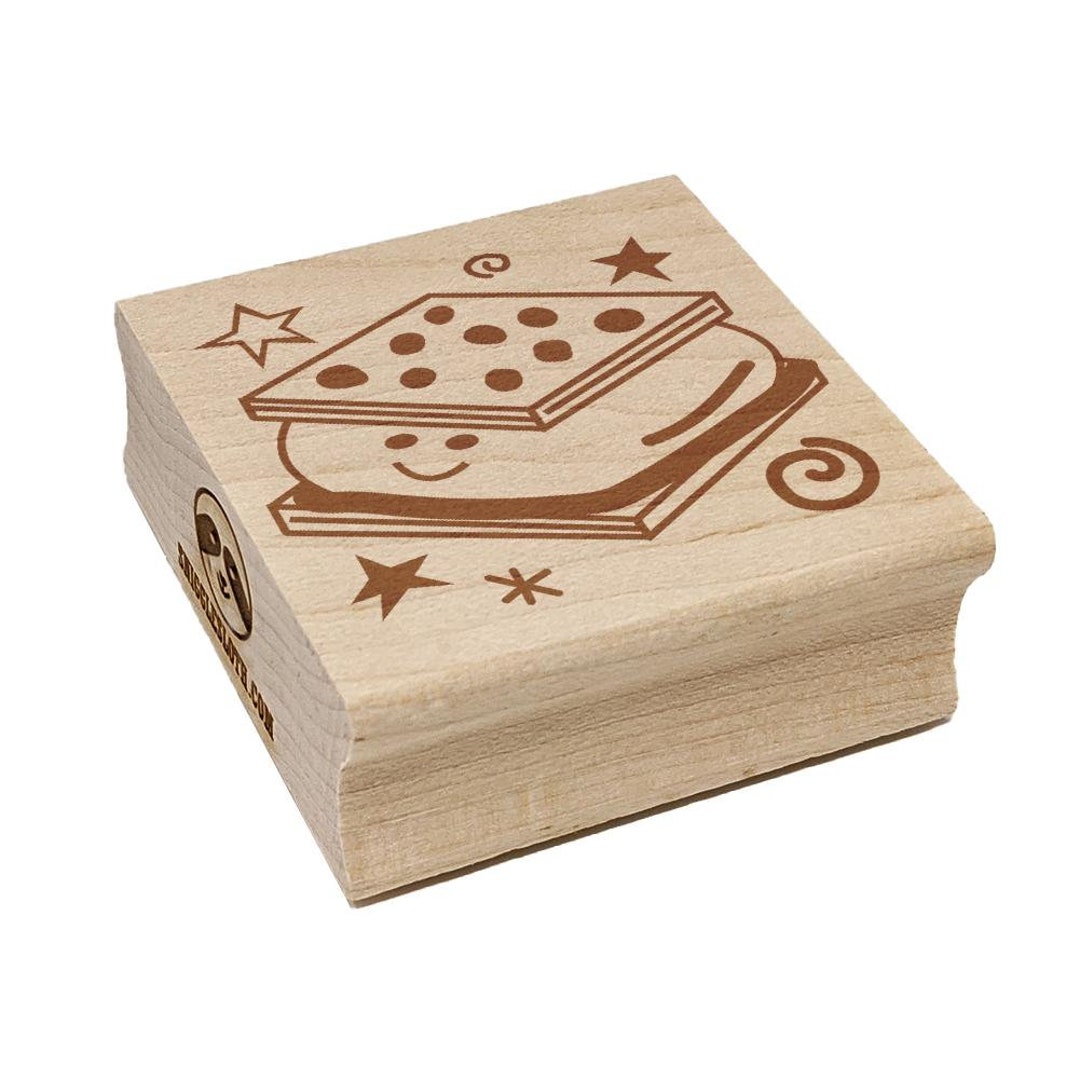 Happy Smores Campfire Camping Square Rubber Stamp for Stamping - Etsy