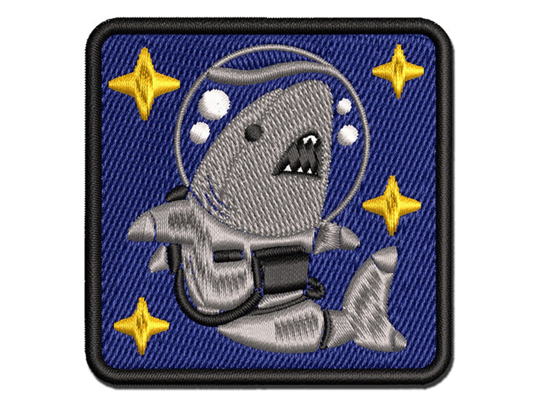 Shark Astronaut Floating in Space Multi-color Embroidered - Etsy