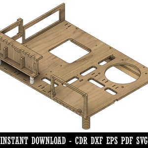 Open-air Wall or Desk Mount Flat Wood PC Computer Case Cdr Dxf Eps Pdf ...