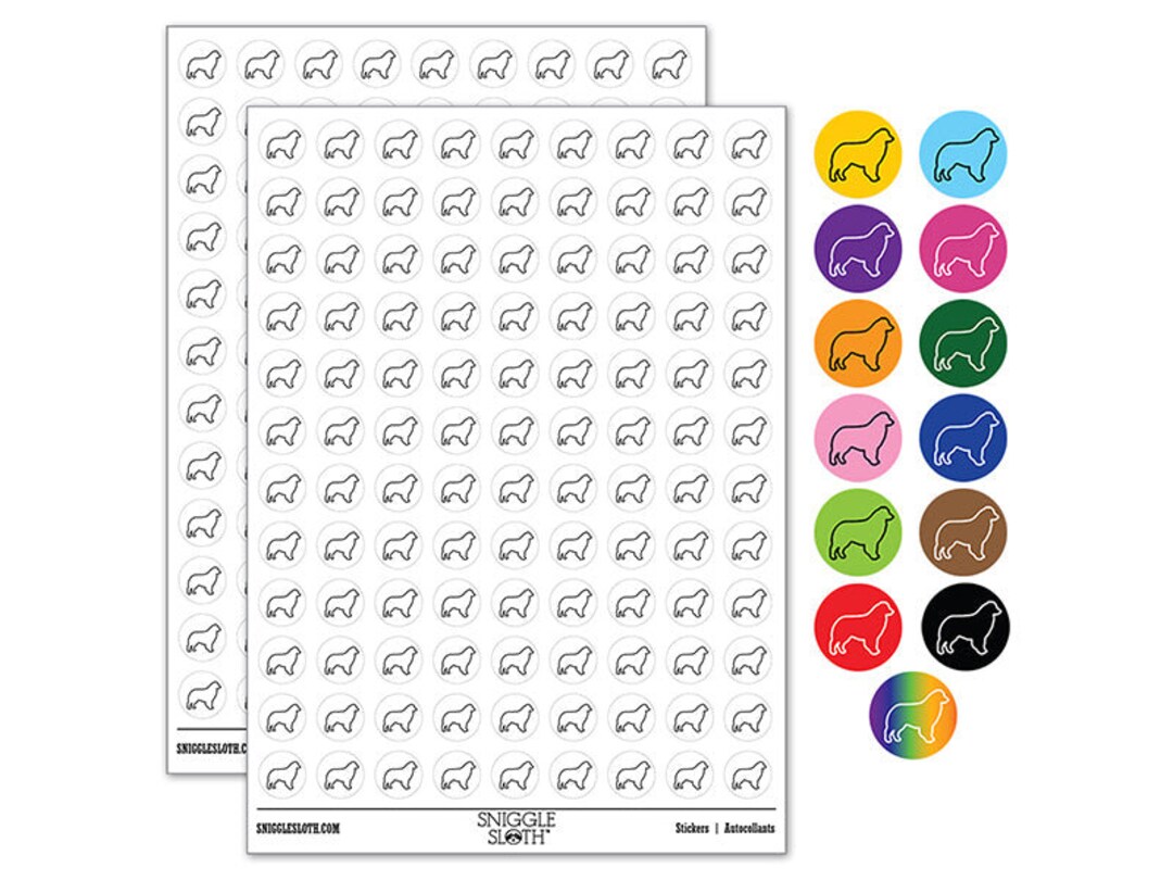 Australian Shepherd Dog Aussie Outline 0.50 Round Sticker Pack - Etsy