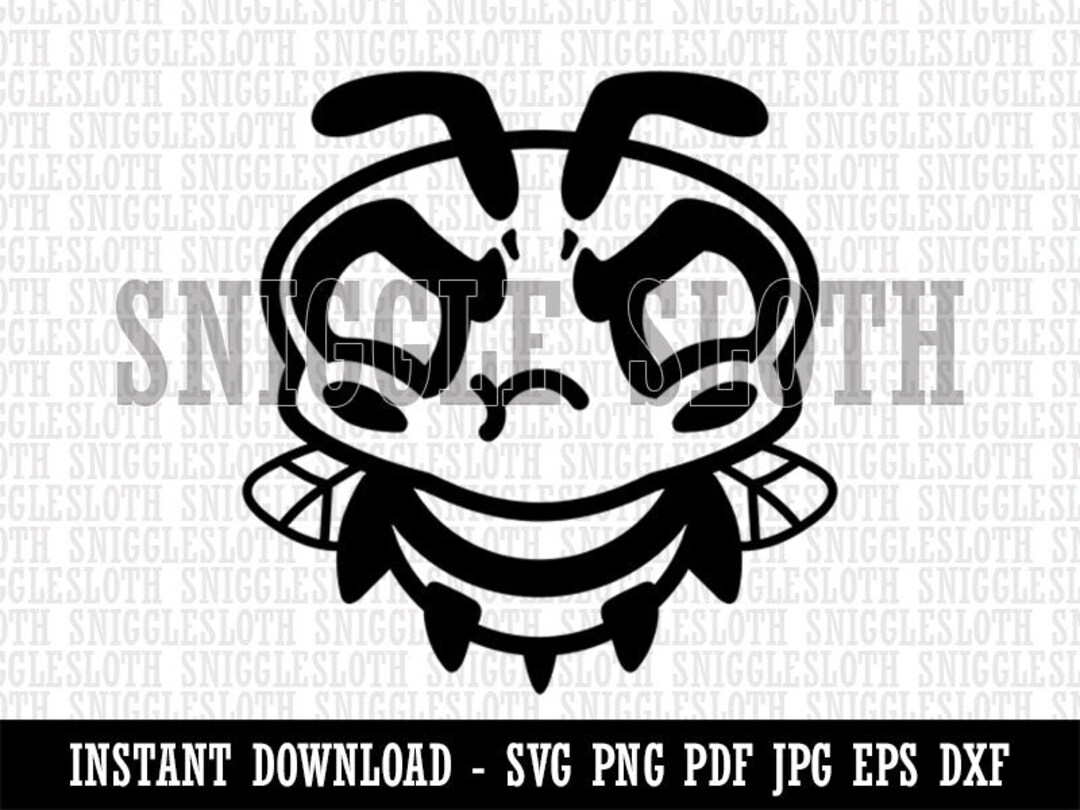 Cute Bee Mad Grumpy Clipart Instant Digital Download SVG EPS - Etsy ...