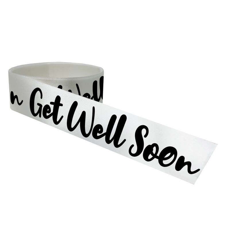Get Well Soon Cursive Script Satin Ribbon for Bows Gift | Etsy