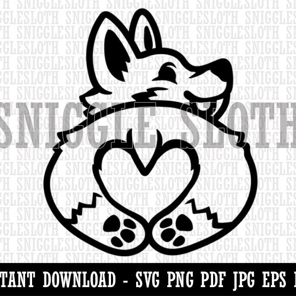 Butt Corgi Heart Svg - Etsy