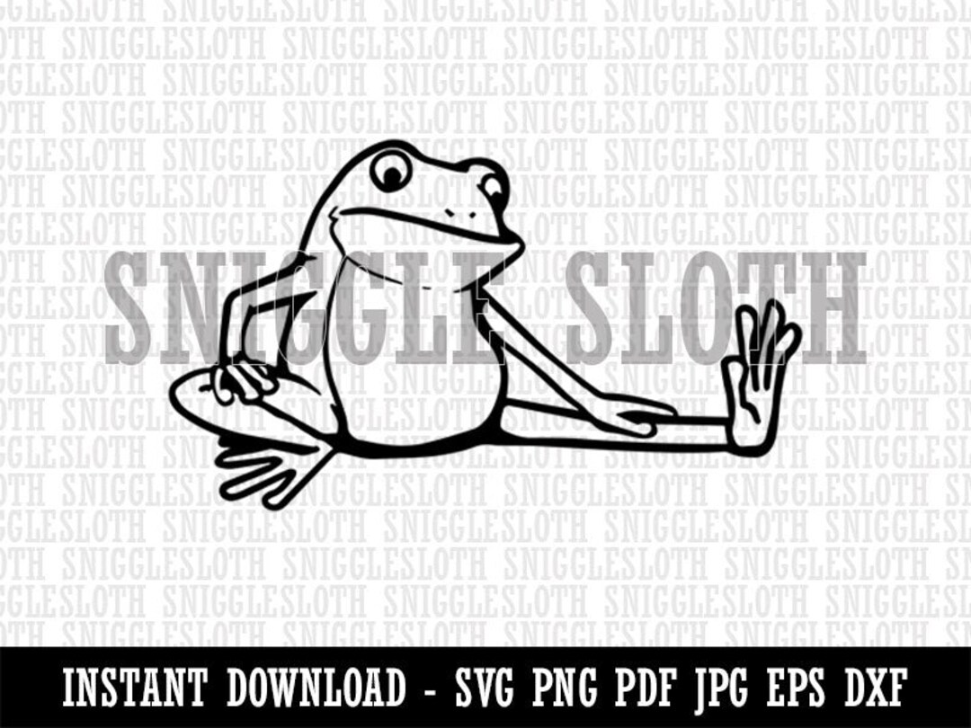 Limber Cartoon Frog Stretching Leg Exercise Clipart Digital - Etsy