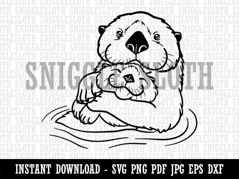 Mom Sea Otter and Baby Mother's Day Clipart Instant | Etsy
