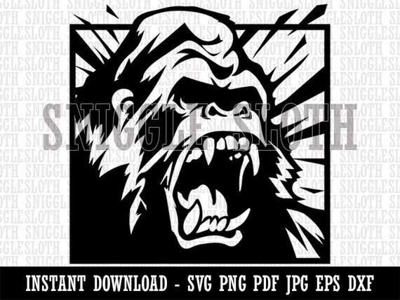 Angry Silverback Gorilla Drawing