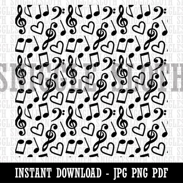 Heart Music Notes - Etsy