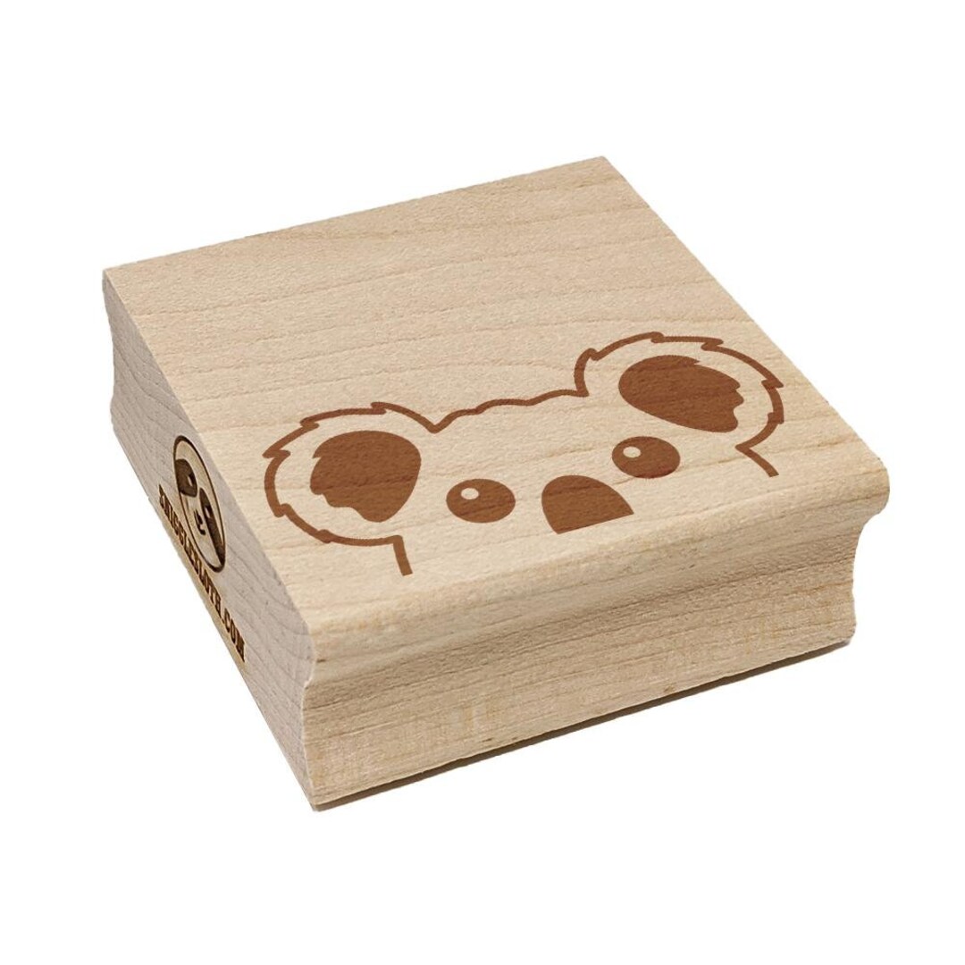Peeking Koala Square Rubber Stamp for Stamping Crafting - Etsy