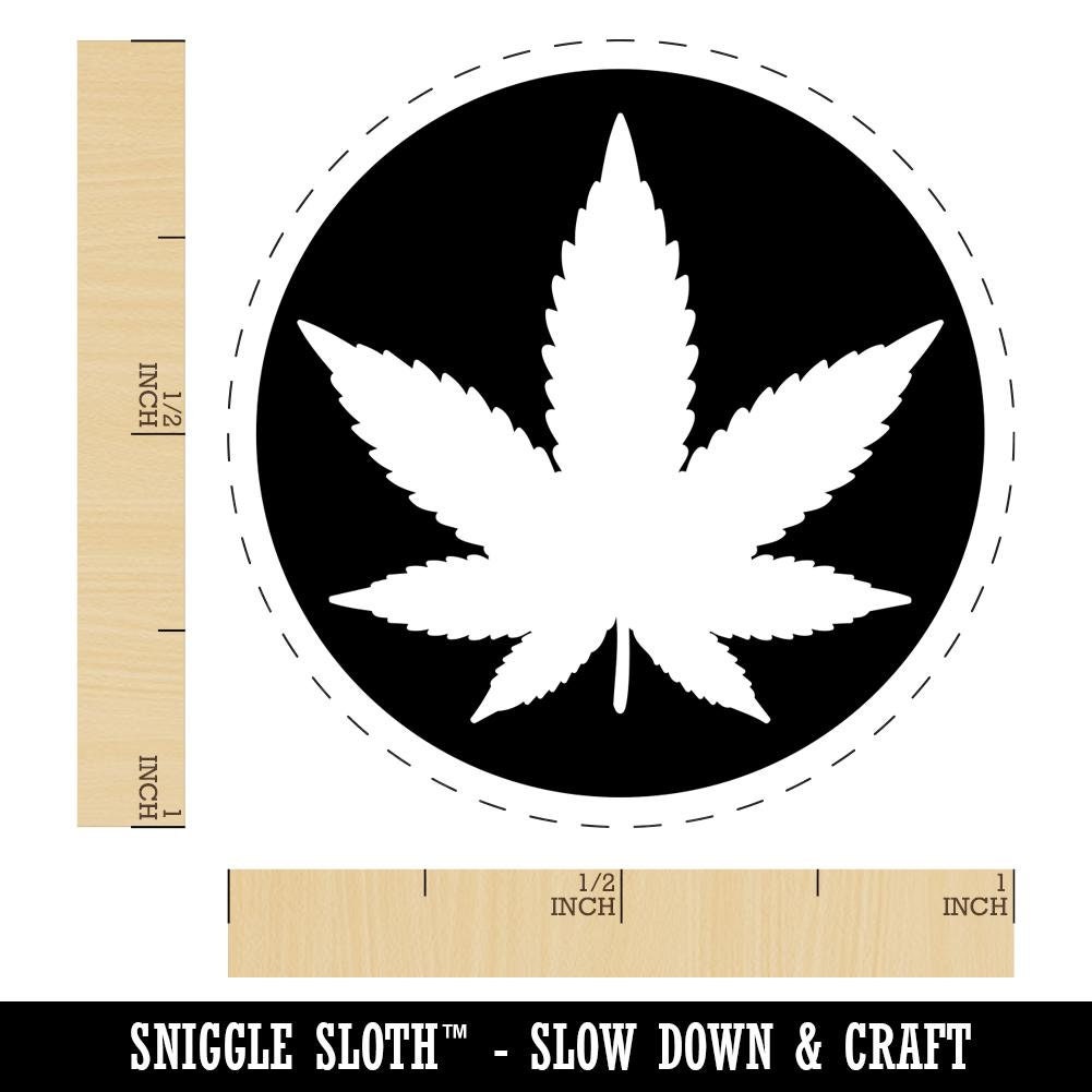 Marijuana Leaf in Circle Rubber Stamp for Stamping Crafting | Etsy