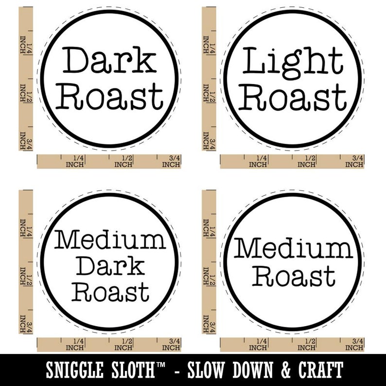 Coffee Labels Roast Light Medium Dark Rubber Stamp Set for - Etsy