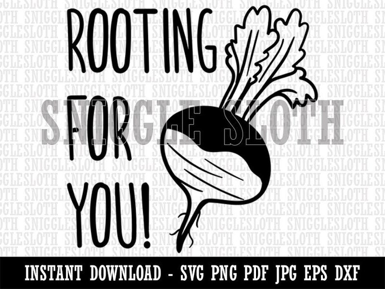 Rooting for You Motivational Quote Turnip Pun Clipart Digital - Etsy