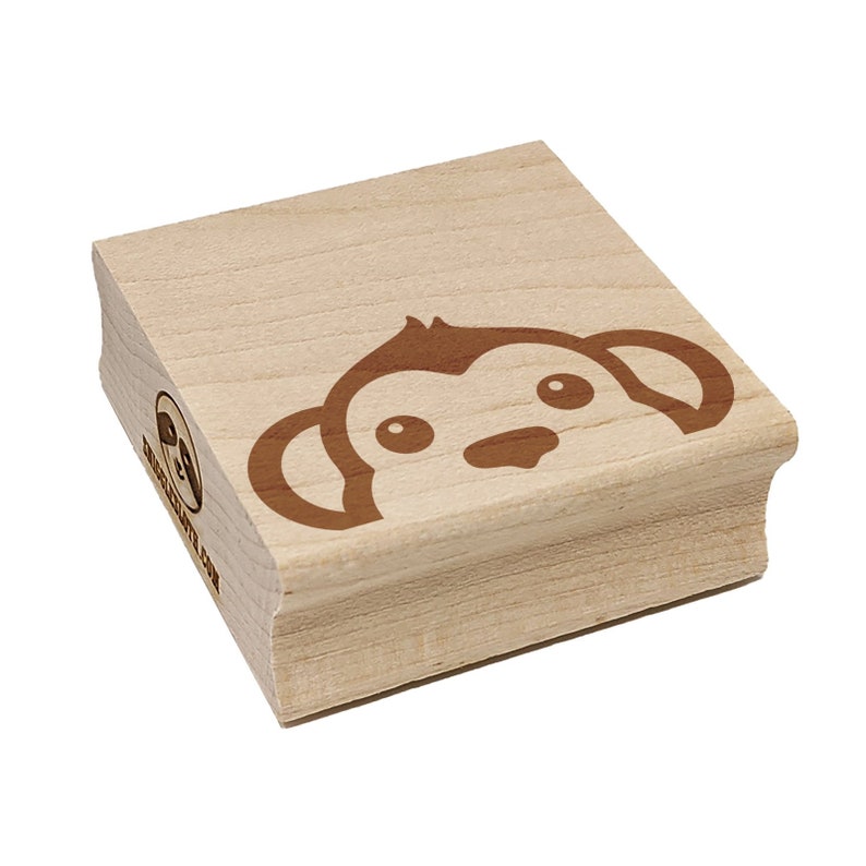 Peeking Monkey Square Rubber Stamp for Stamping Crafting - Etsy
