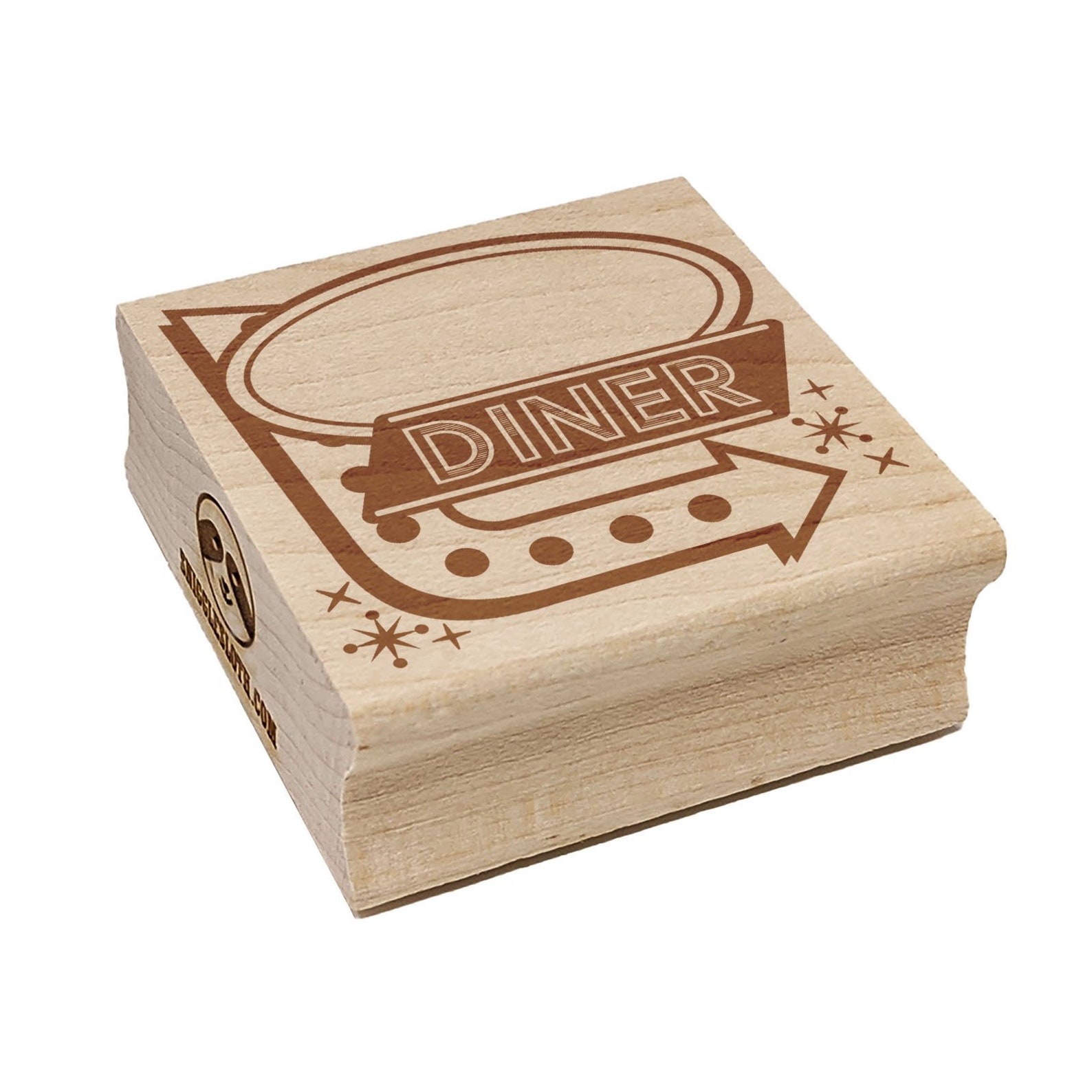 Blank Retro Diner Sign With Arrow Square Rubber Stamp for - Etsy
