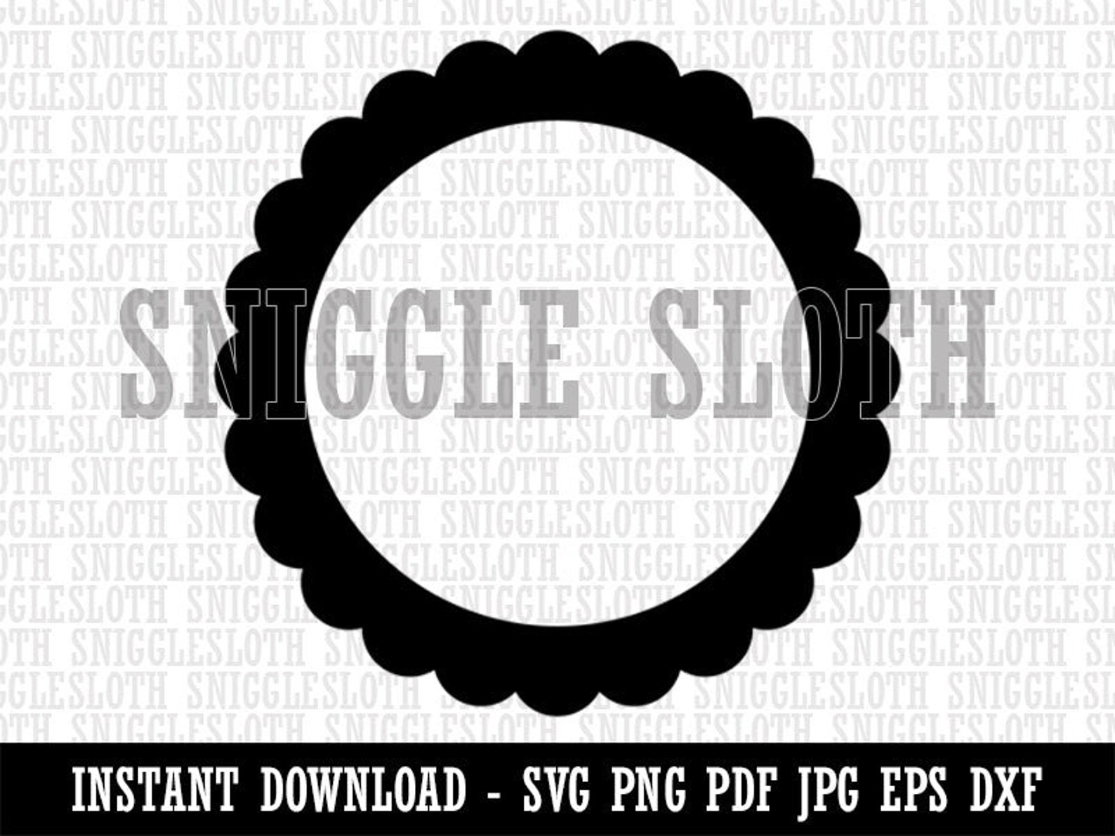 Scallop Round Frame Clipart Instant Digital Download SVG EPS | Etsy