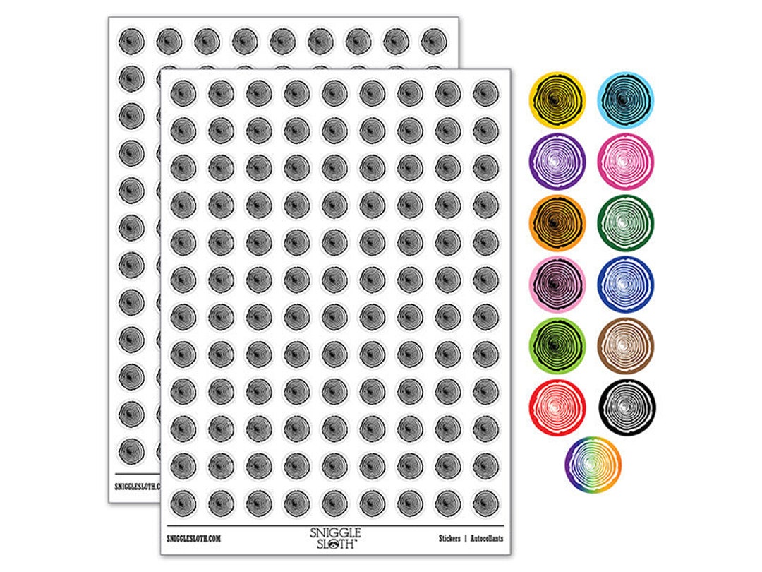 Hand Drawn Tree Rings Doodle 200 0.50 Round Stickers - Etsy